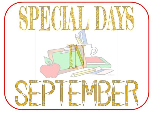 Special Days in September, 2018 | Still Learning Something New